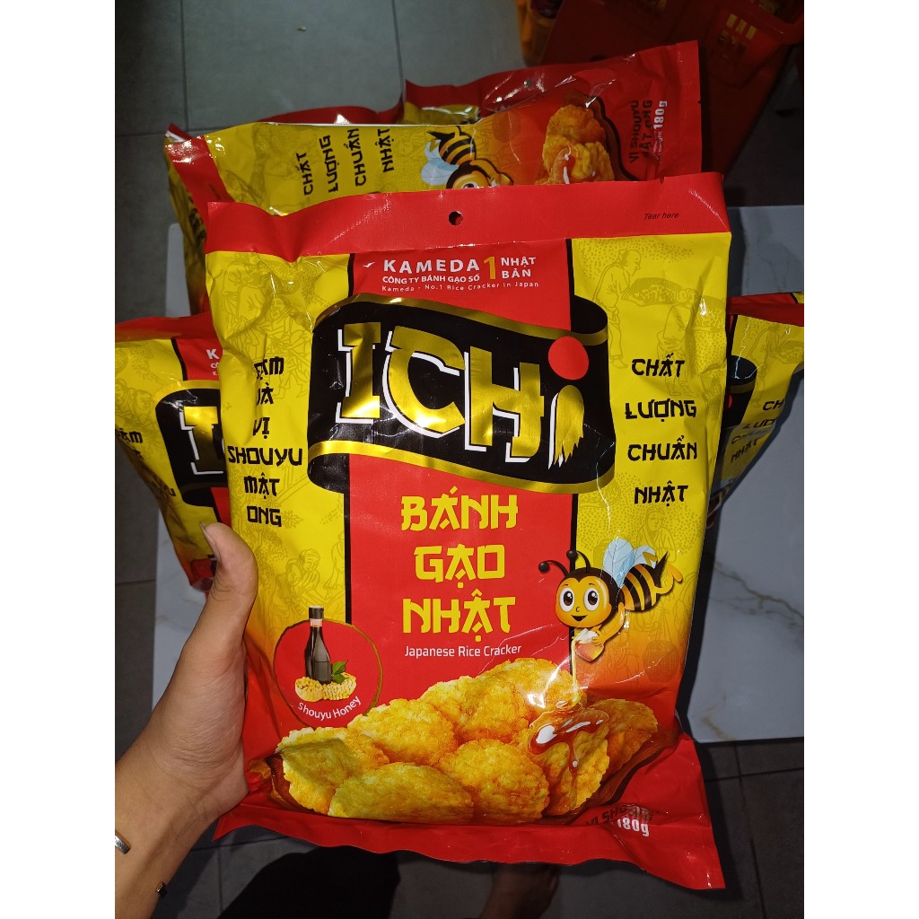(Túi Lớn 180g) bánh gạo ICHI đậm đà vị shouyu mật ong gói 180g 26 cái lẻ bên trong | Shopee Việt Nam