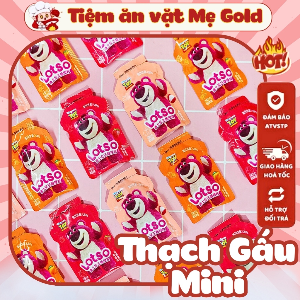 Thạch Trái Cây MINI Gấu Dâu Lotso Vị Dâu/ Đào/Cam, Kẹo Gấu Dâu Lotso Vị ...