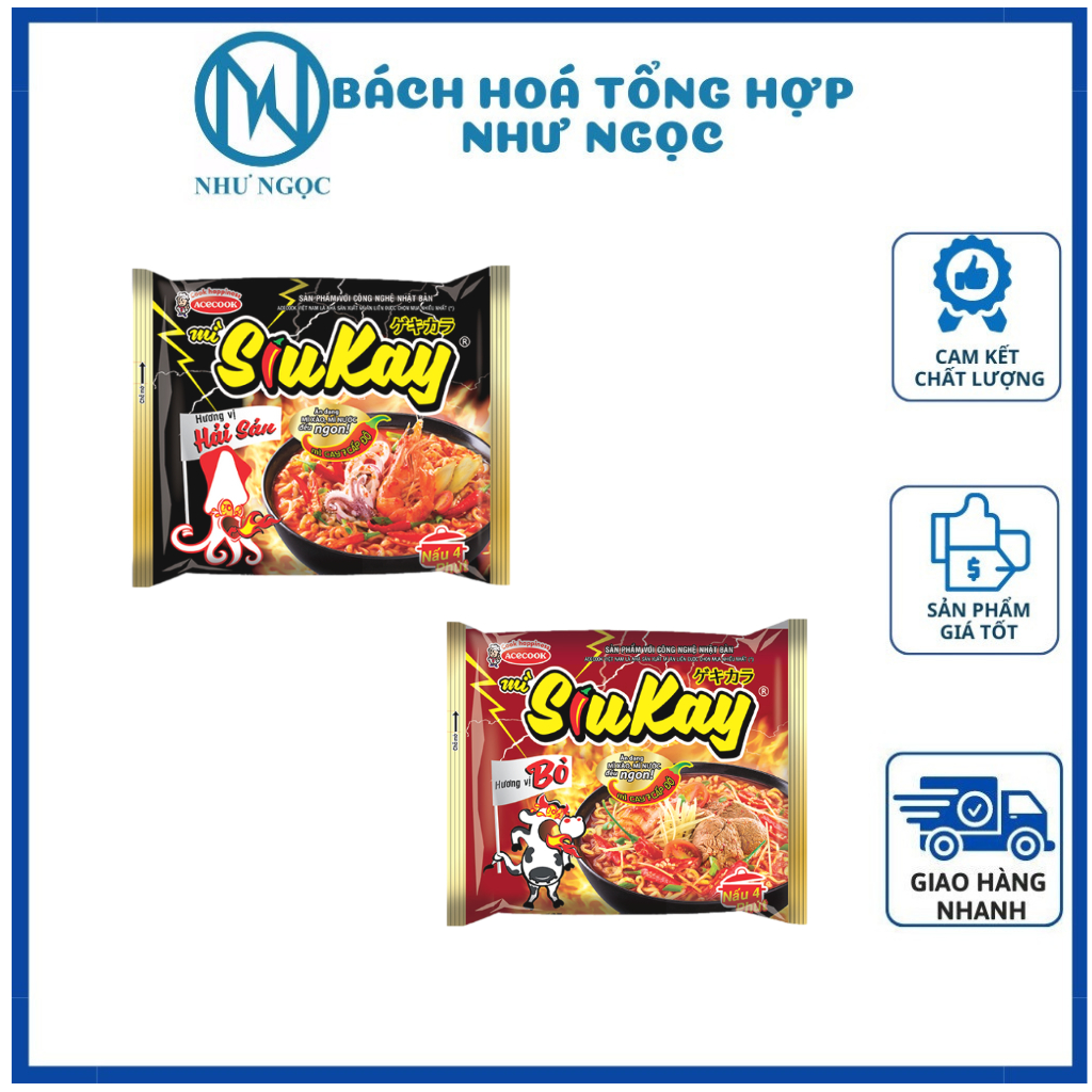 Mì Siukay Ăn Liền Vị Hải Sản/ Bò/Gà Gói 129g - Bách Hóa Tổng Hợp Như ...