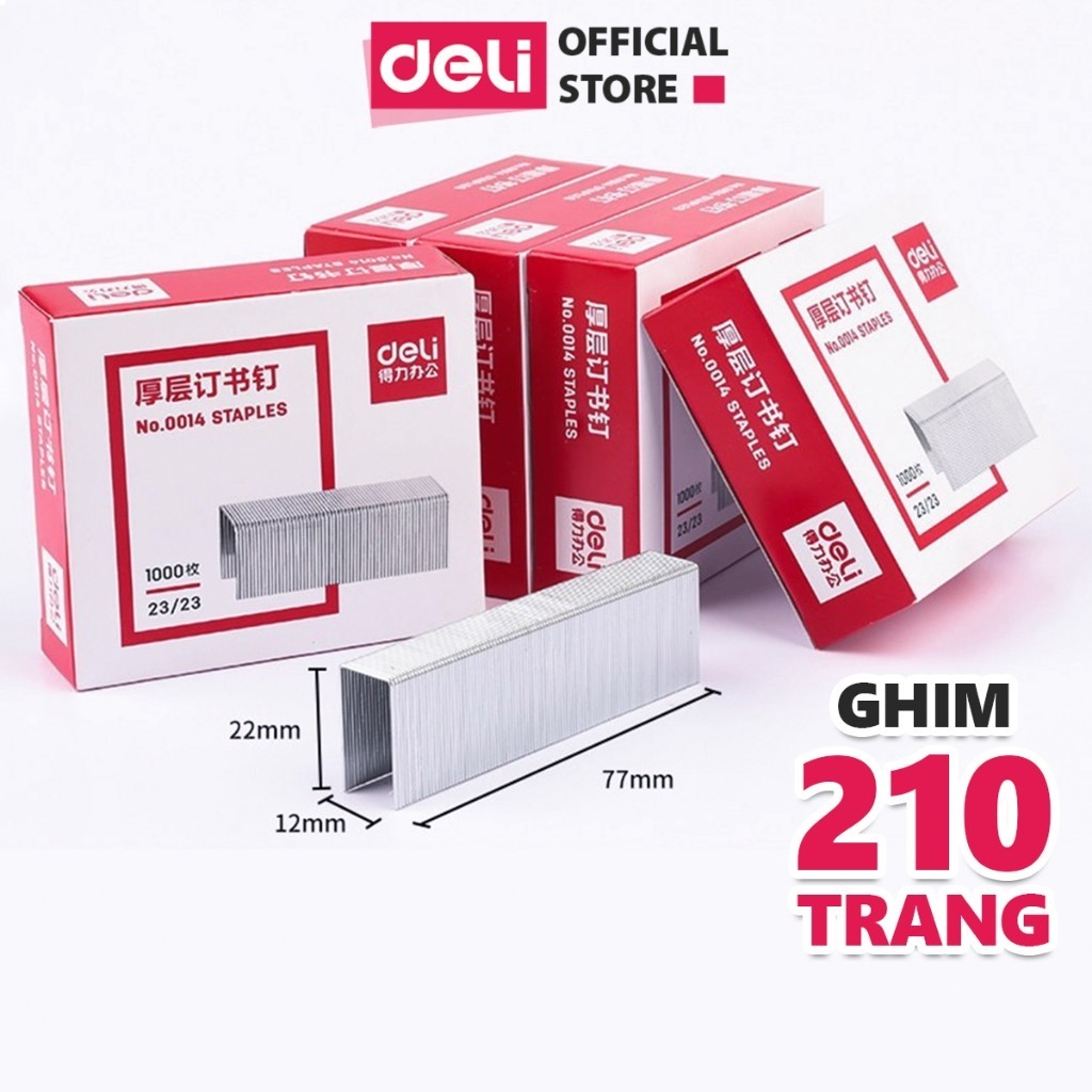 Ghim Cỡ Đại Kim Bấm Chuyên Dùng Văn Phòng Deli 23/23 tối đa 210 đến 240 Tờ A4 Cho Dập Ghim Cỡ ...