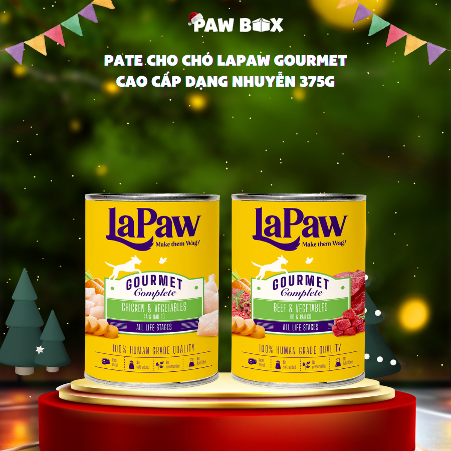 [DATE 10/2025] Pate cho chó laPaw Gourmet cao cấp dạng nhuyễn hộp 375g ...