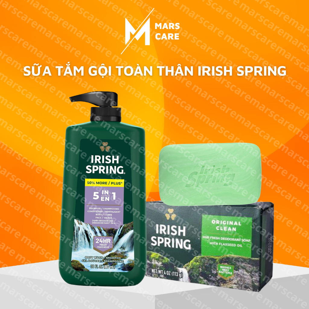 Sữa Tắm Gội Irish Spring 5in1 Dành Cho Nam, Sữa Tắm Springs 5in1 887ml ...