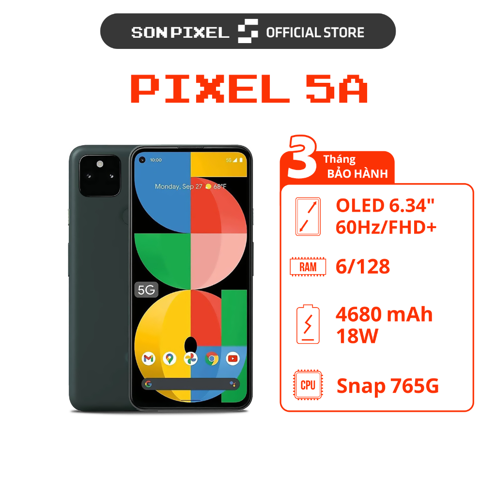 Google Pixel 5a 5G Quốc Tế, Chip Snapdragon 765G, Pin Khỏe 4680mAh, Máy Chính Hãng. SonPixel ...