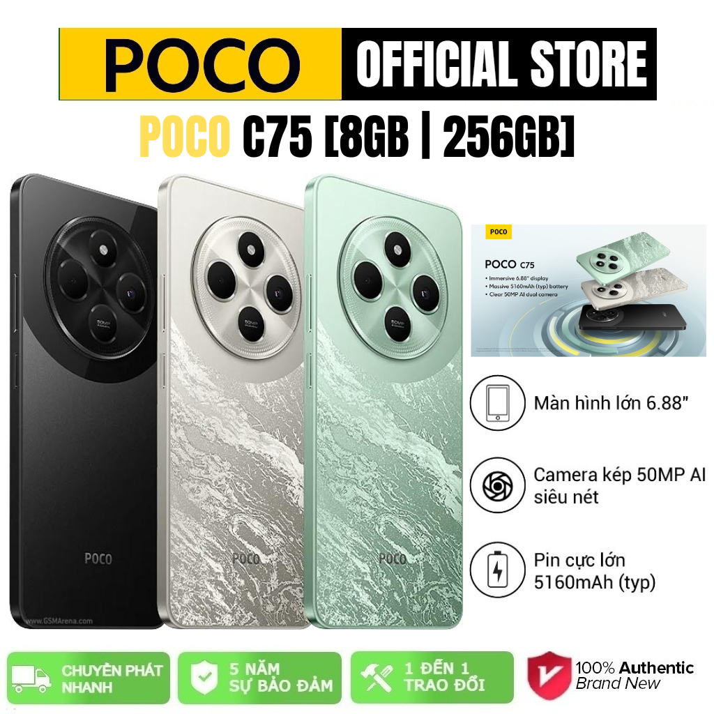 [MỚI] Điện thoại di động Xiaomi POCO C65/C75 8GB +256GB pin MediaTek ...