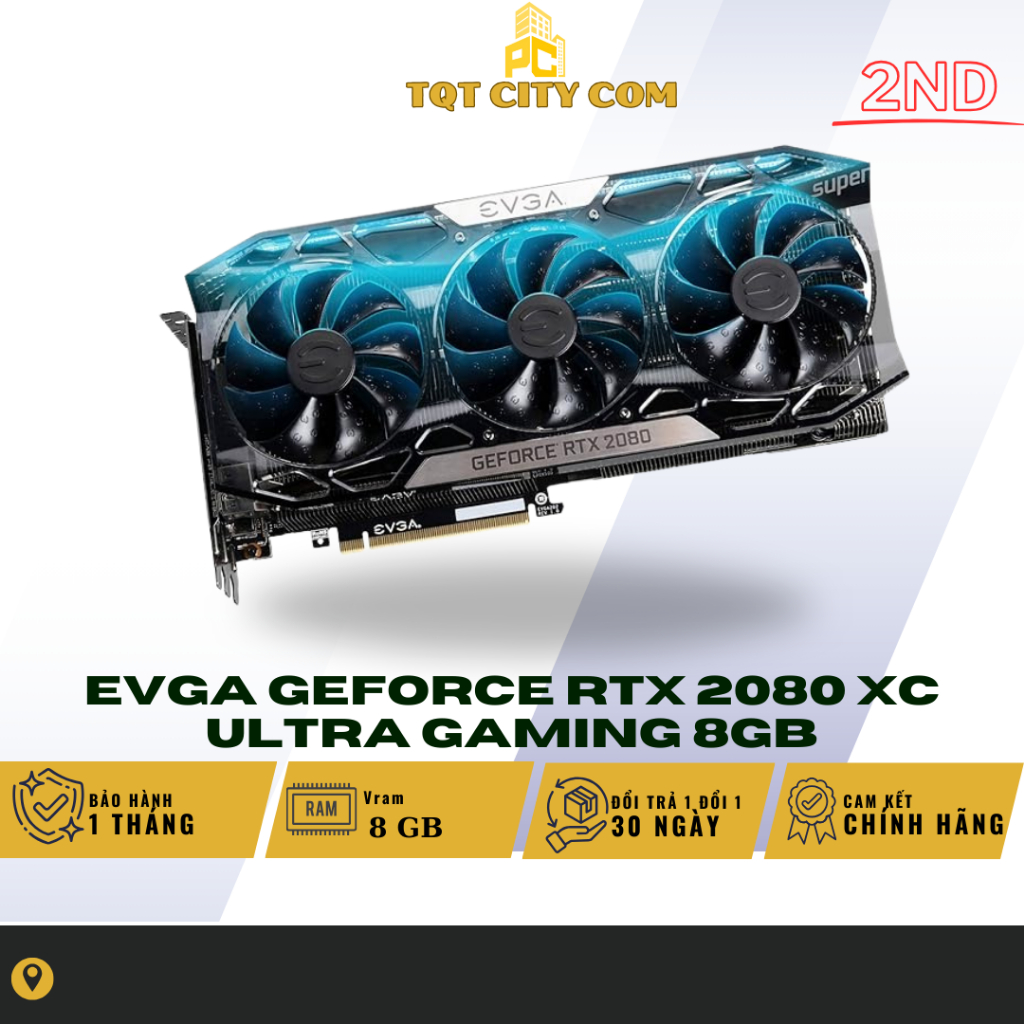 Evga Geforce RTX 2080 Ftw3 Gaming, 08G-P4-2283-Kr, 8GB Gddr6, Icx2 Technology, RGB Led - 2ND ...
