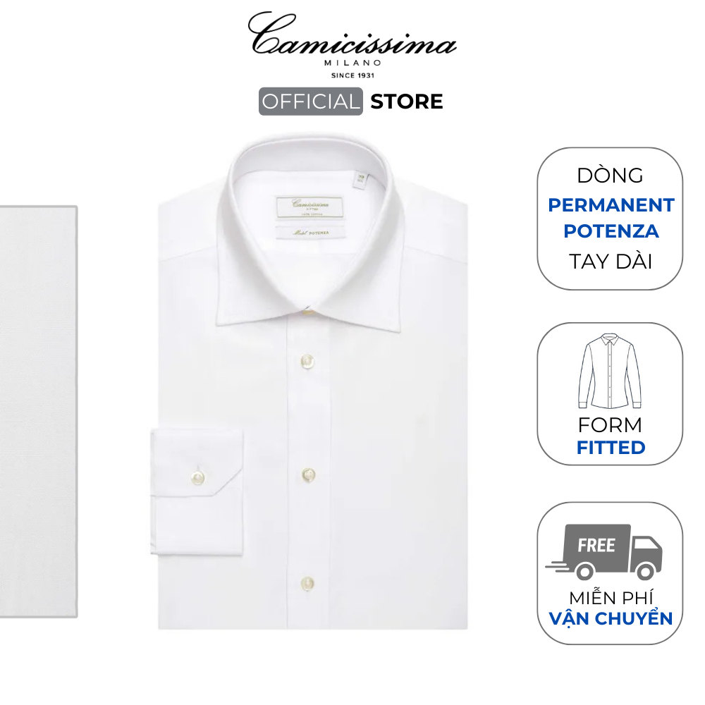 Áo Sơ Mi Nam Tay Dài CAMICISSIMA Italy Form Fitted Dòng Permanent Model TENZA - OPFFWHI9011 ...