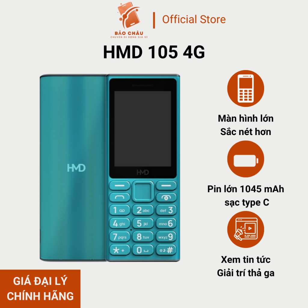 Điện thoại Nokia HMD 105 4G chính hãng - Điện thoại giá sỉ, Siêu bền | Shopee Việt Nam