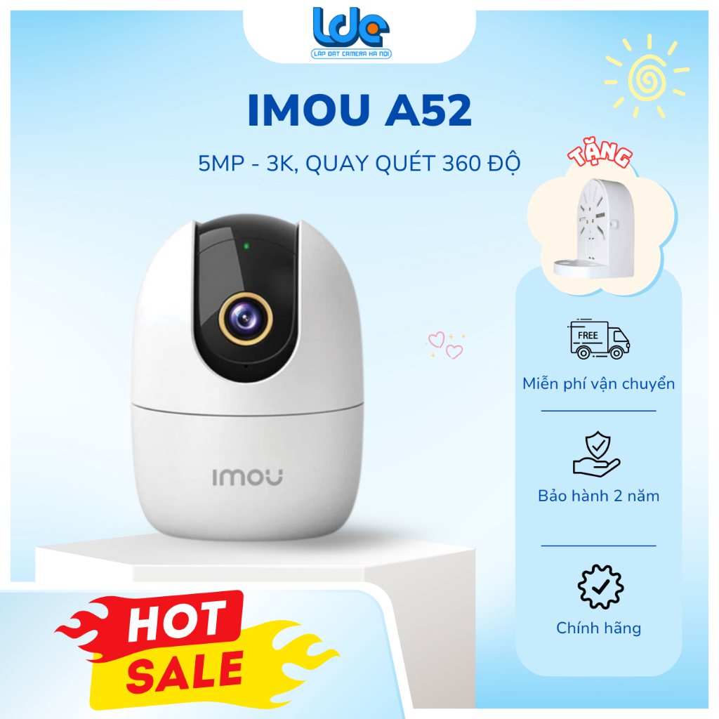 Camera Wifi IMOU Ranger 2 - A52P 5MP 3K quay quét 360 độ, có đàm thoại ...