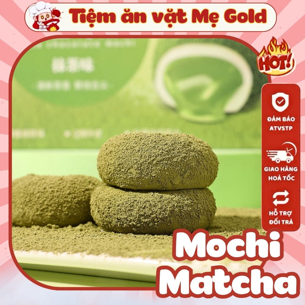 Bánh Mochi Matcha Nhân Chảy Lava, Bánh Mochi Phủ Matcha Nhân Kem Tan ...