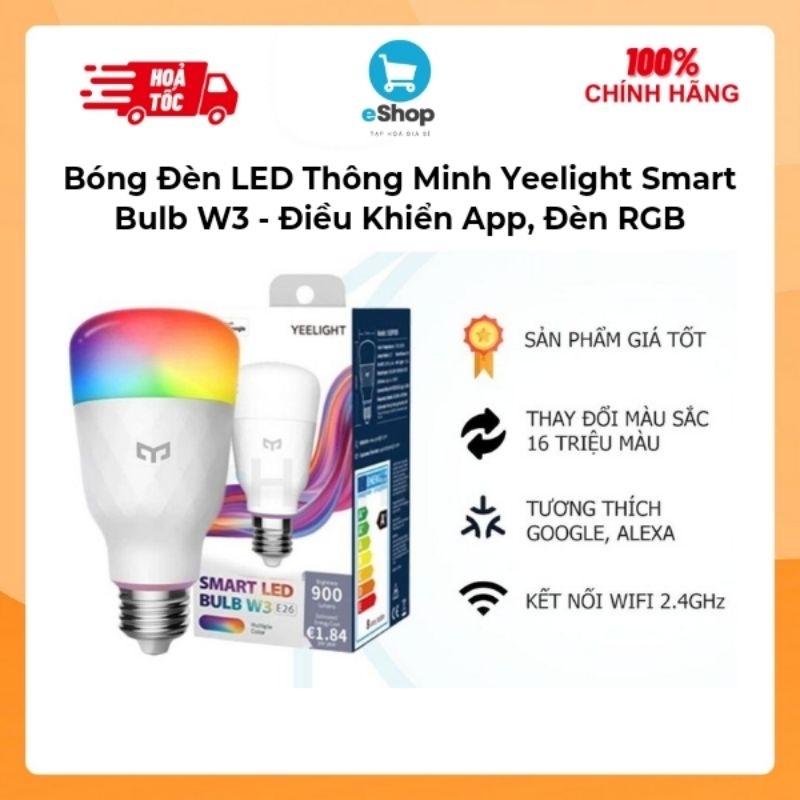Bóng Đèn LED Thông Minh Yeelight Smart Bulb W3 Color, Điều Khiển App, Đèn RGB | Shopee Việt Nam