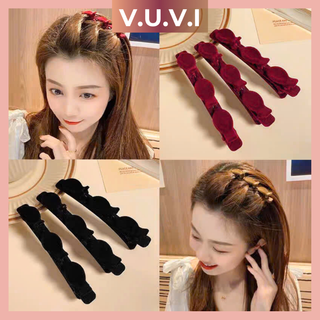 RẺ VÔ ĐỊCH Kẹp Tóc Nhung 3 Chíp Kẹp Tóc Hai Bên VUVI Cực Dễ Thương Hàng ...