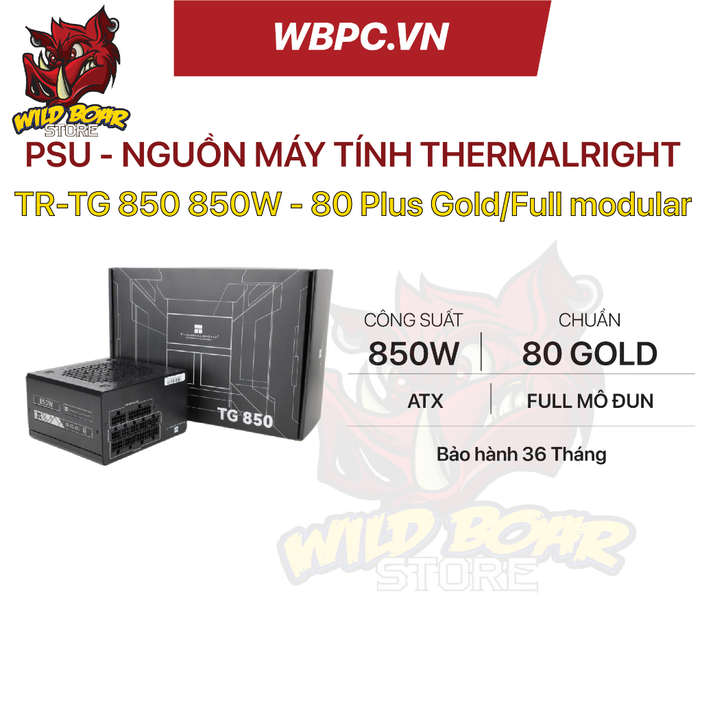 Nguồn Máy Tính THERMALRIGHT TG 850 850W (80 Plus Gold/ATX3.0/Full modular/TG850) - Chính hãng ...