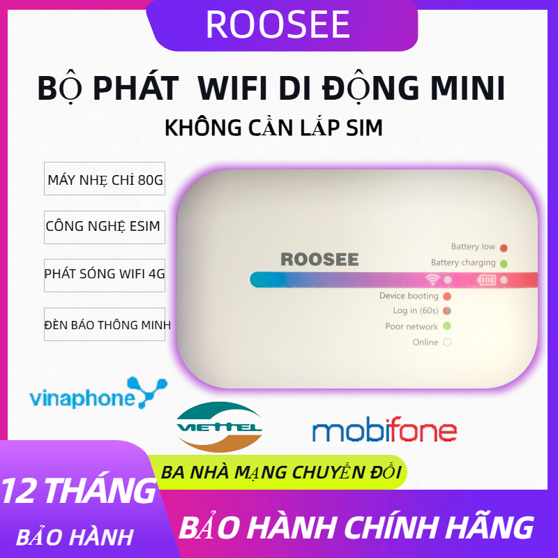 Bộ Phát Wifi Di Động mini ROOSEE M600 -không cần lắp sim , máy nhẹ chỉ 80g | Shopee Việt Nam