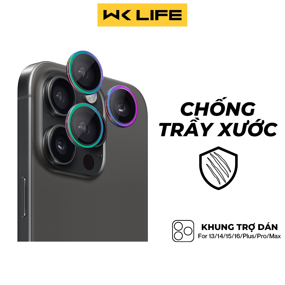 Cường lực Camera Lens 16 / 15 / 14 /13 / Plus / Pro / Max Kuzoom - Viền ...