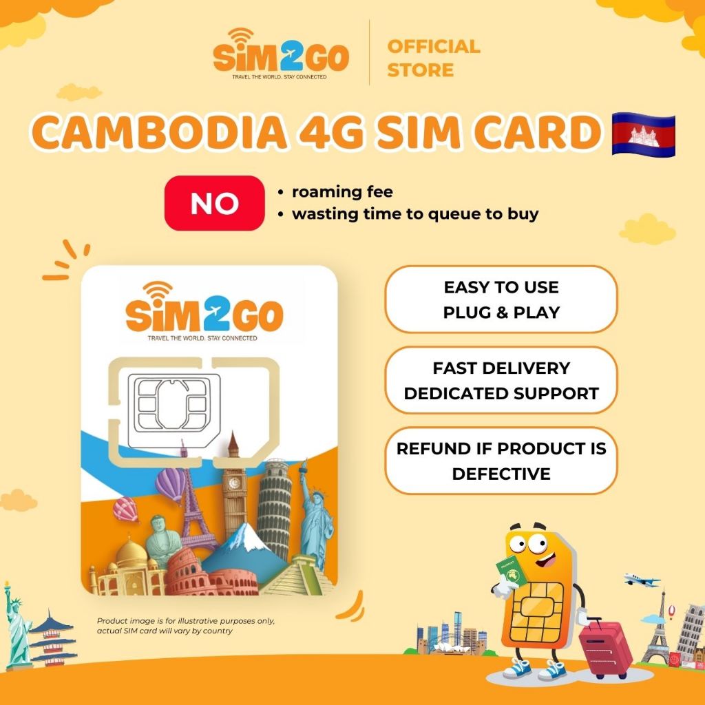 Cambodia 4G SIM card - Multiple plans (10 - 15 days) - Voice - Free SIM ...