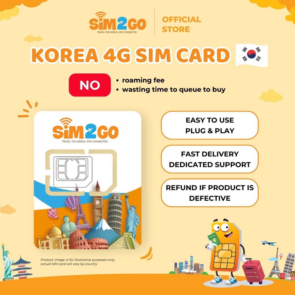 Korea 4G SIM card - Multi plans (4 - 30 days) - Voice call - Free SIM ...