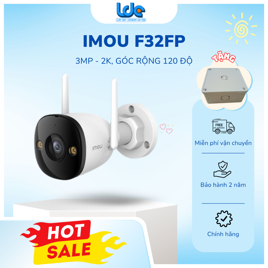 Camera Wifi IMOU F32FP 3MP ngoài trời, chống bụi-nước, màu đêm, tích ...