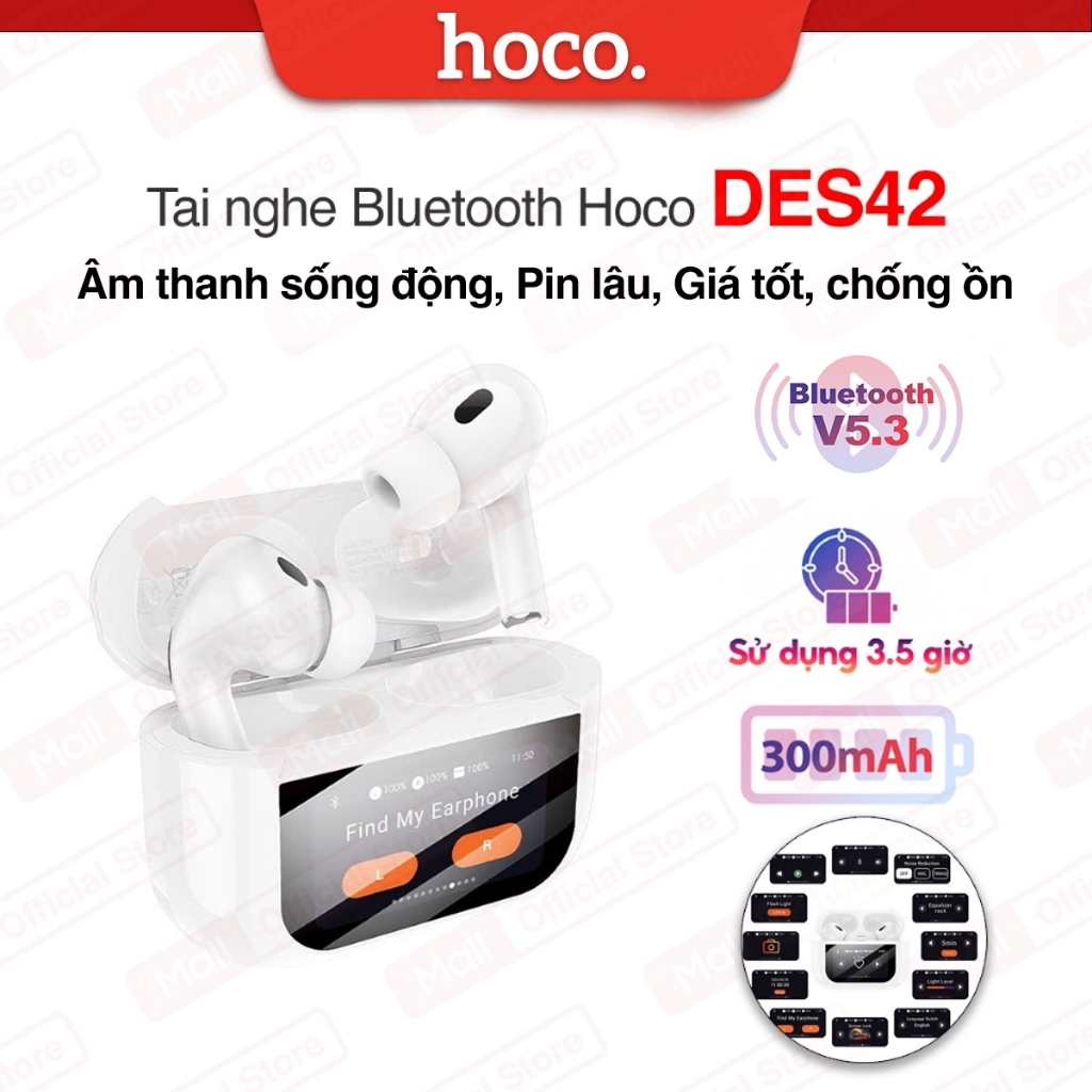 Tai nghe Bluetooth V5.3 Hoco DES42 - Pin lâu, Chống ồn, Âm thanh sống ...