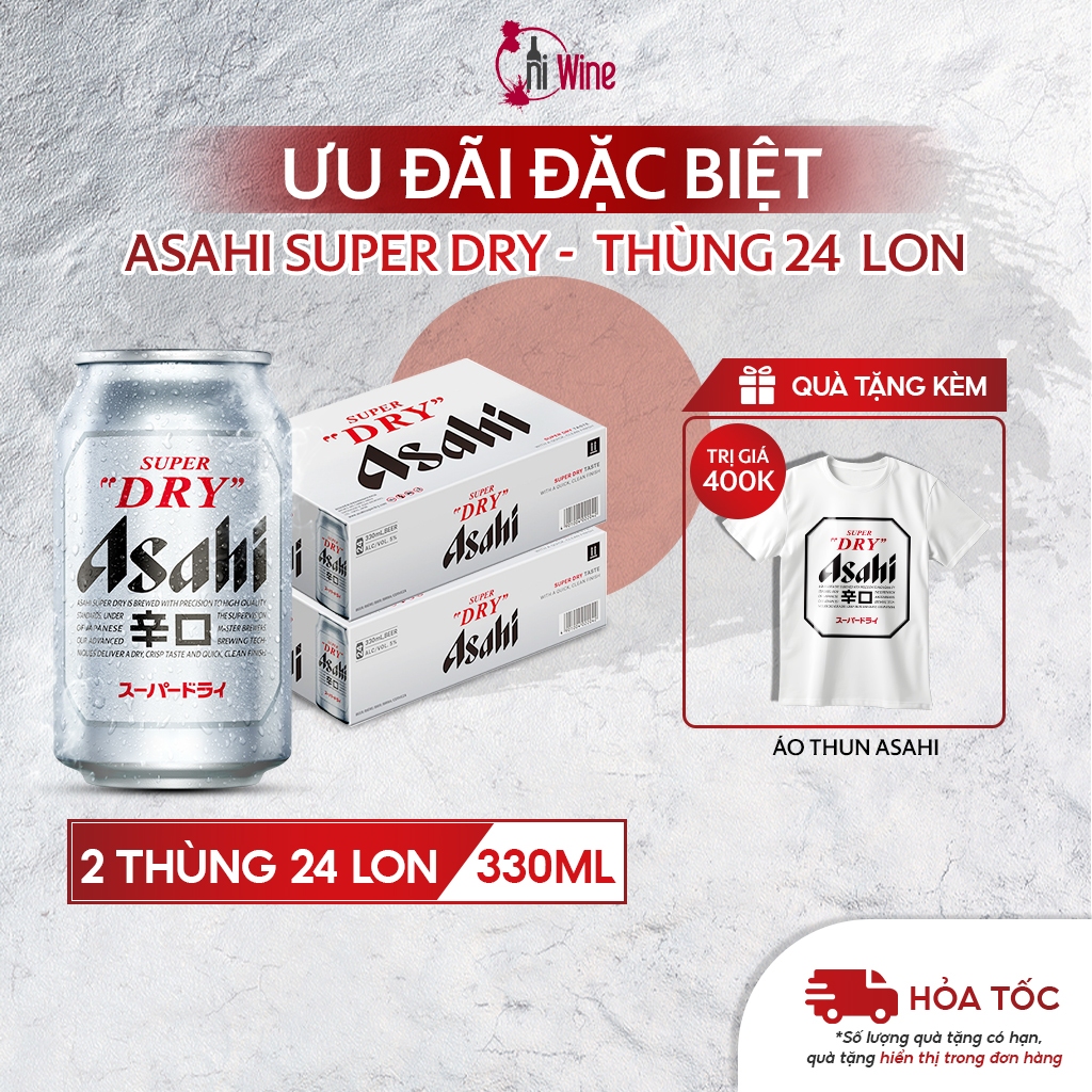 Combo 2 Thùng 24 Lon Bia Asahi Super "DRY" Chính Hãng (330ml/Lon) | Shopee Việt Nam