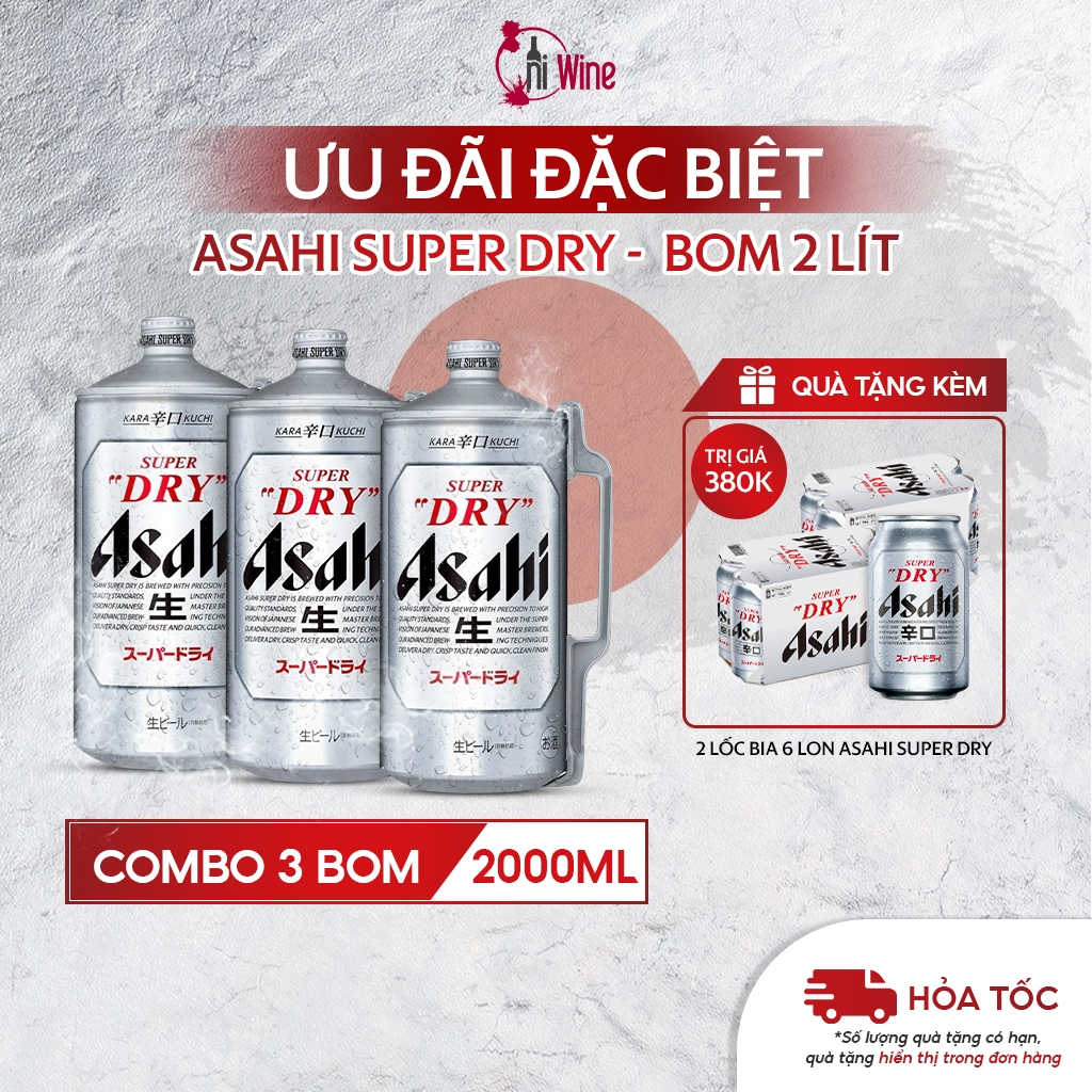 Combo 3 Can 2L Bia Asahi Super "DRY" Chính Hãng Nhật Bản (2L/Can) | Shopee Việt Nam