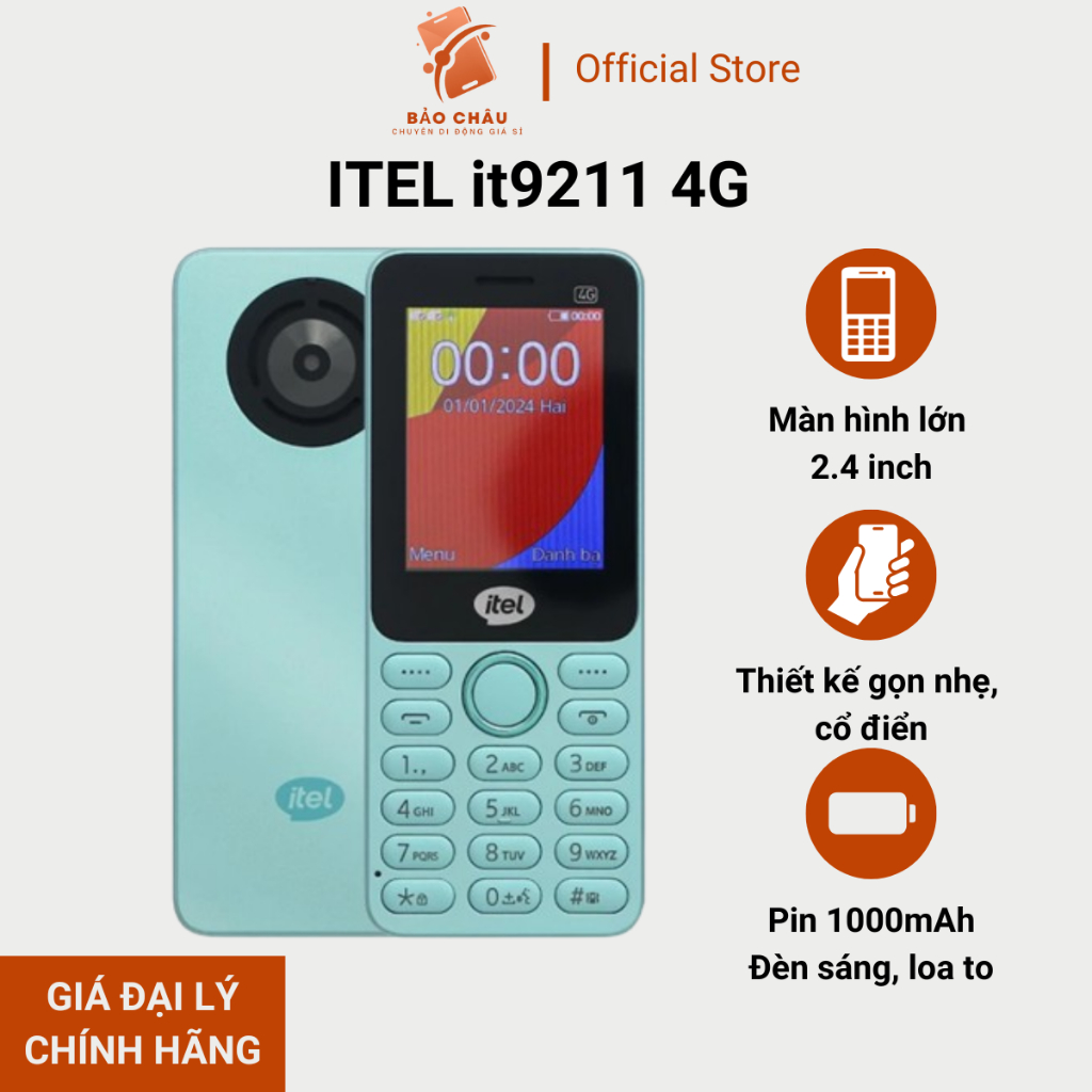 Điện thoại ITEL it9211 4G- Giá đại lý, màn hình lớn 2.4", thiết kế gọn ...