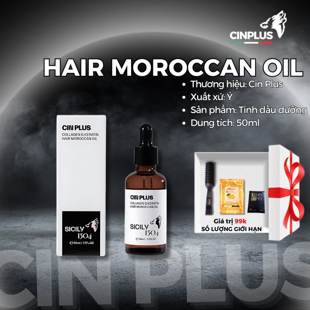 Tinh dầu dưỡng tóc nam Cin Plus Collagen & Keratin Hair Moroccan Oil ...