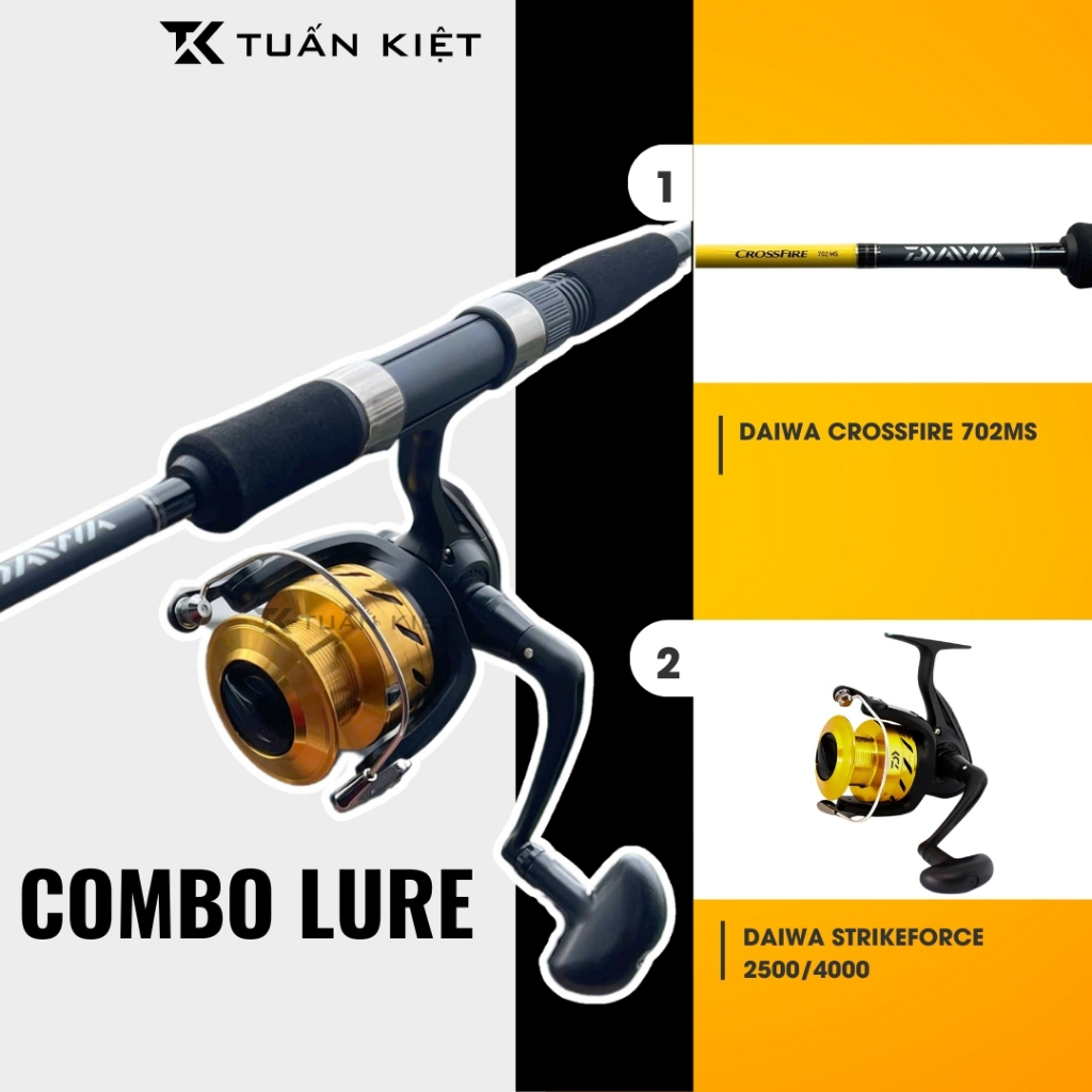 Combo Câu lure Chính Hãng giá rẻ, Cần lure Daiwa Crossfire 2m1 + Máy ...