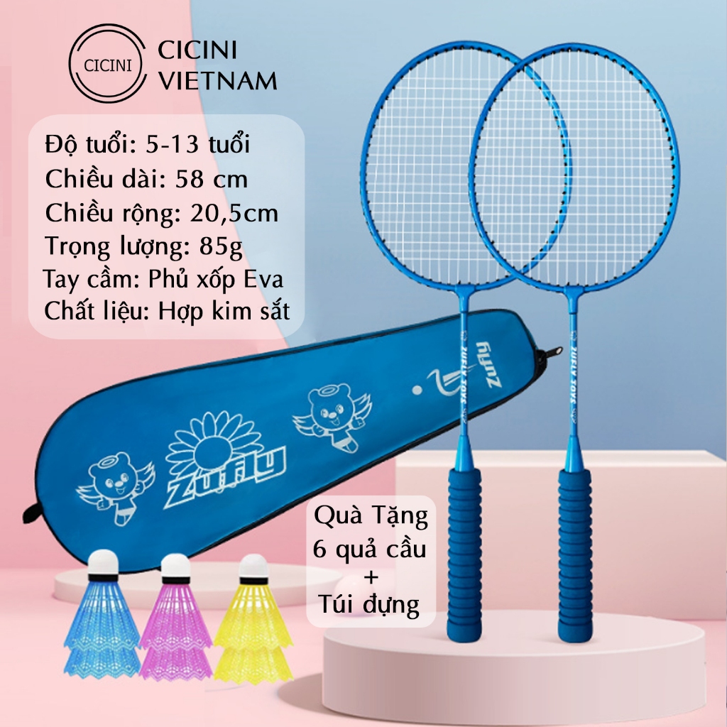 Bộ 2 Vợt Cầu lông Cicini Cao Cấp Dành Cho Bé 5-13 Tuổi Chất Liệu Hợp ...