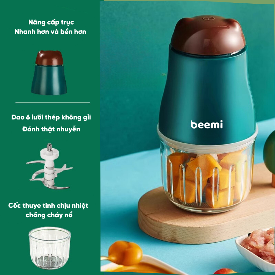 Máy Xay Ăn Dặm Beemi 6 Lưỡi Dao, Máy Xay Cầm Tay, Nhỏ Gọn, Tiện Lợi ...