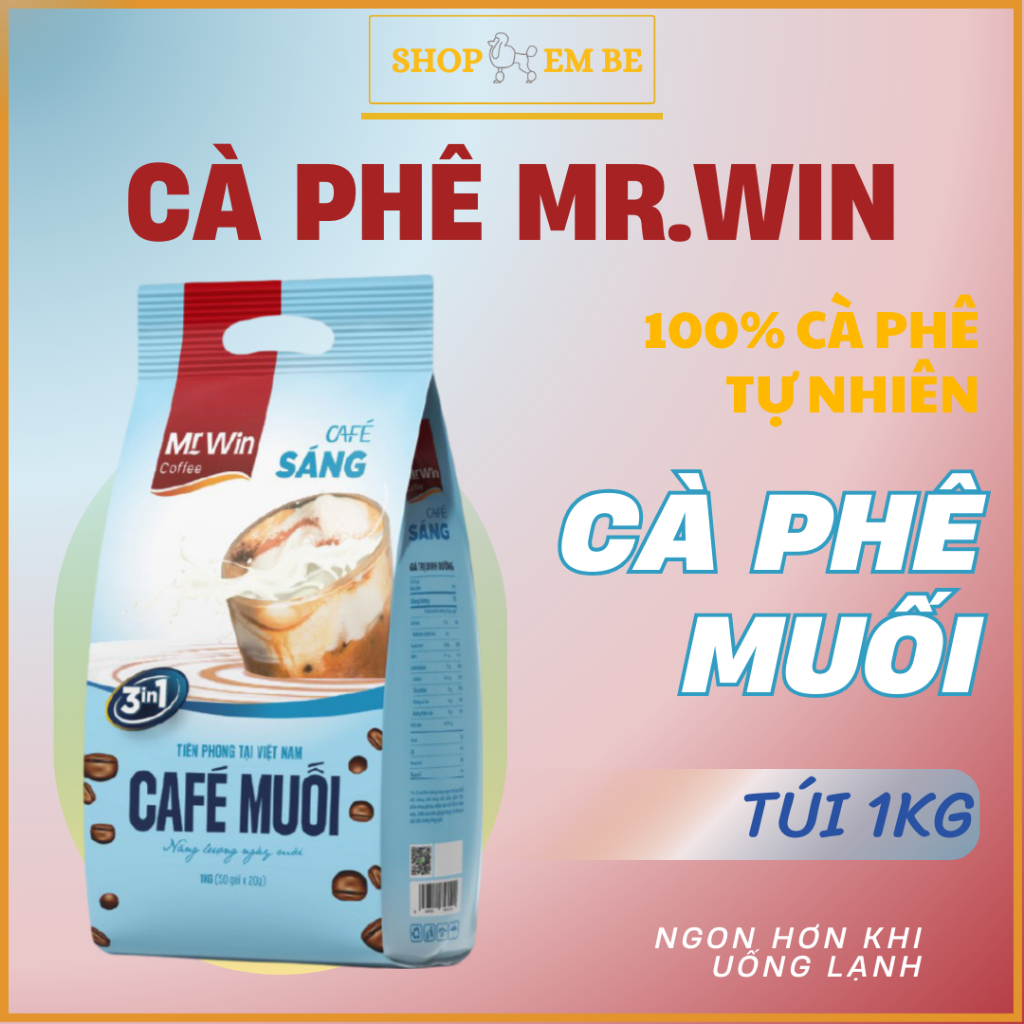 Cà Phê Muối Mr Win Bịch 50 gói Cà Phê Hòa Tan Đậm Đà Thơm Ngon | Shopee Việt Nam