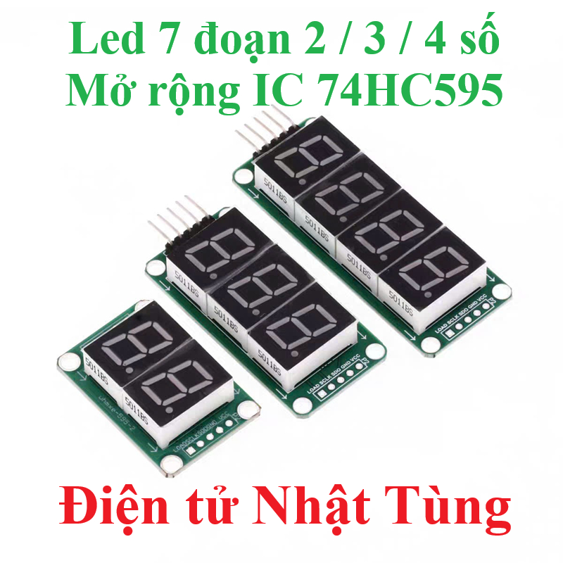 MẠCH LED 7 ĐOẠN 2 / 3 / 4 SỐ 0.56IN MỞ RỘNG 74HC595 TỪNG LED 7 SEG ...