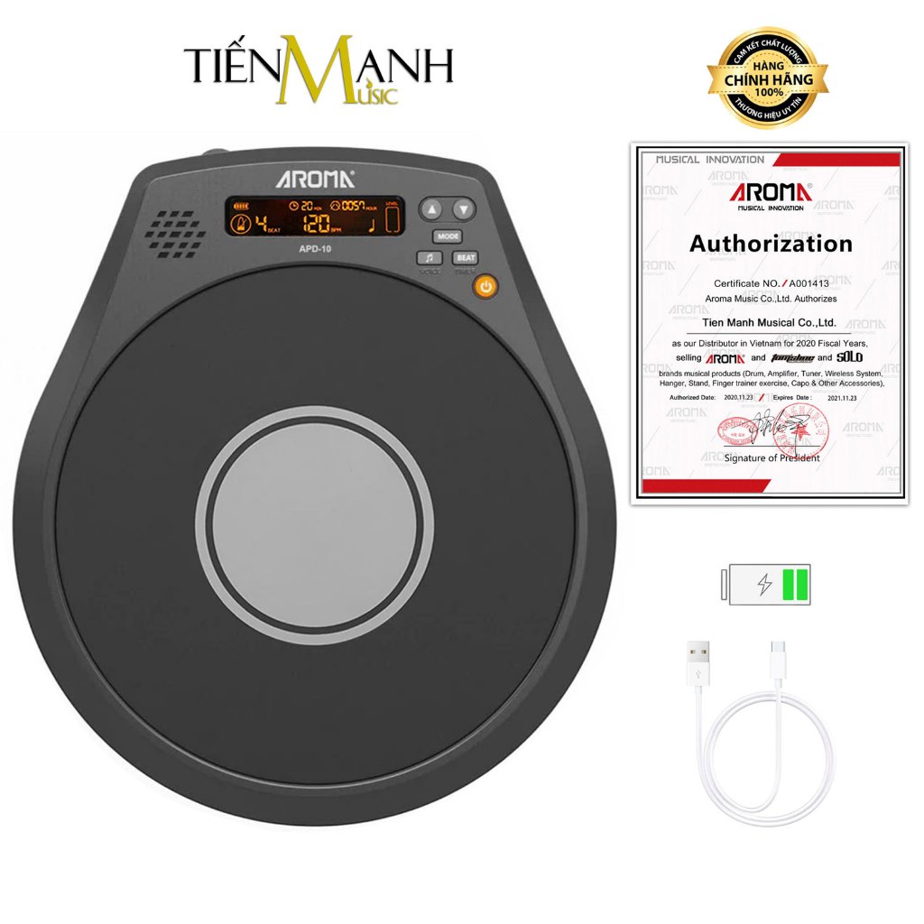 [Chính Hãng] Mặt Trống Tập Điện Tử Đa Năng Có Loa Aroma APD10 - Drum Pad APD-10 | Shopee Việt Nam