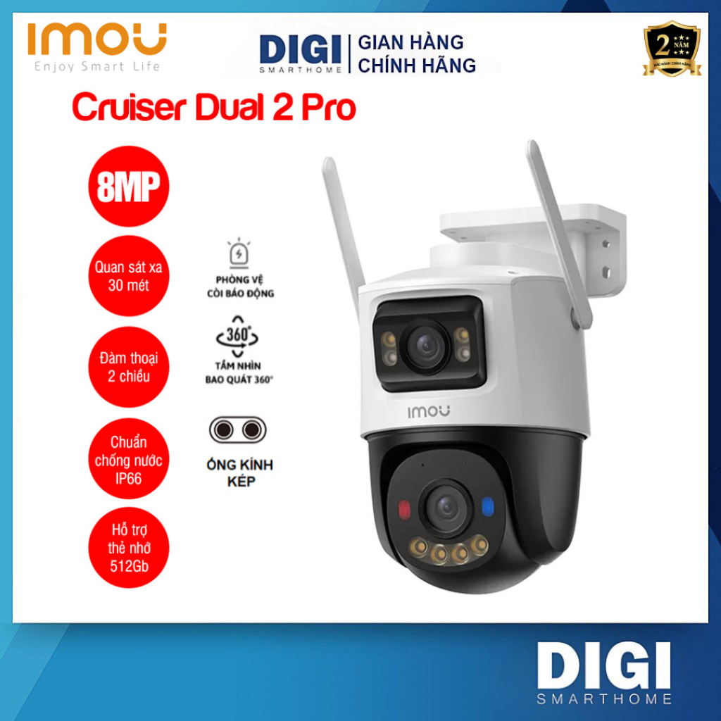 Camera Wifi IMOU 2 Mắt CRUISER DUAL 2 S7XP/S7XEP/ S7XFP PRO 8MP, 6MP ...