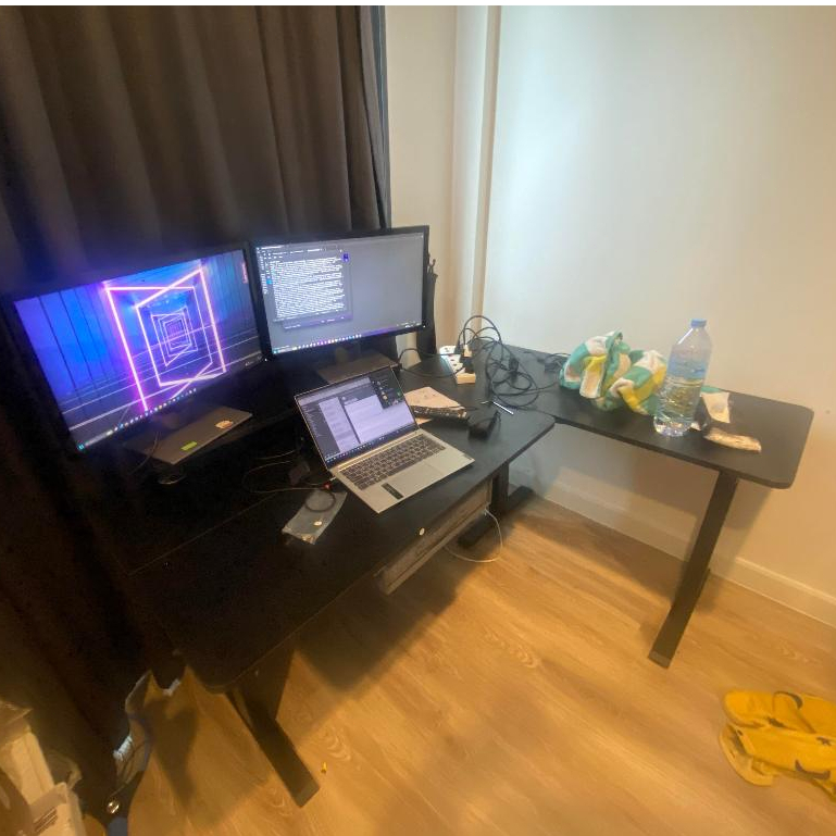 Mxtark 1.6M L Shape Electric Standing Desk Multi-functional Left and ...