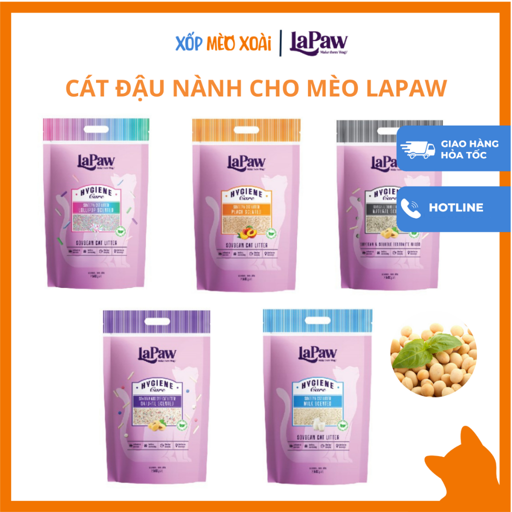 Cát đậu nành Lapaw cho mèo 7L - 2.5kg - Cát vệ sinh tofu Lapaw hương ...