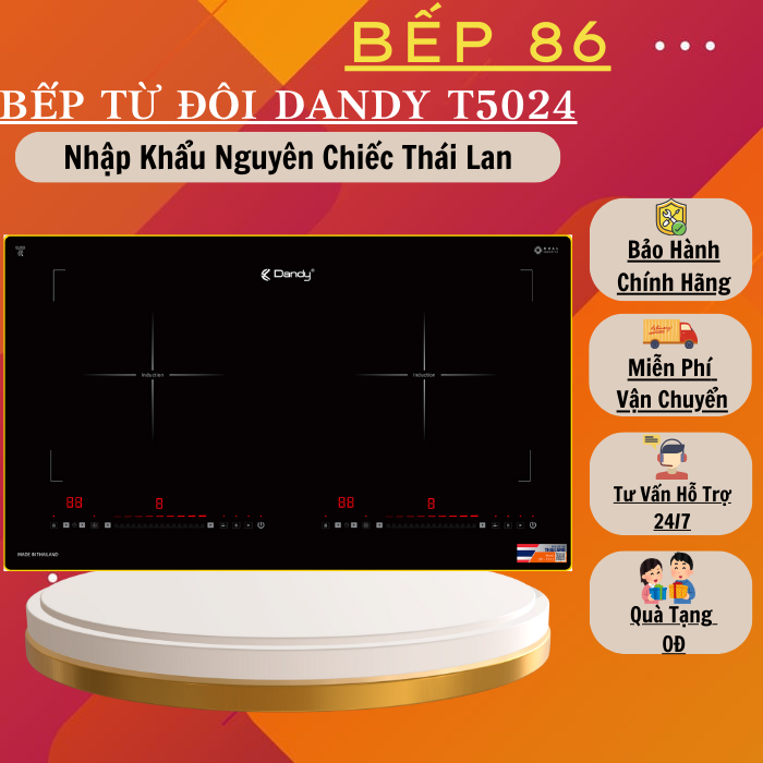 Bếp từ cao cấp DANDY DY-T5024 | Nhập khẩu Thái Lan | Biến tần Inverter sôi liu riu | Mặt Kính ...