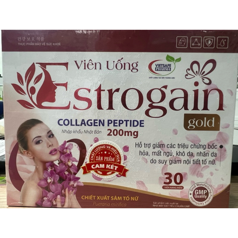 Viên uống Estrogain Gold hỗ trợ giảm các triệu chứng bốc hỏa ,khô da do ...