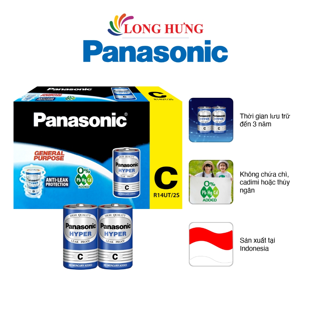 Hộp Pin than trung C Panasonic Hyper 1.5V R14UT/2S-V (24 viên) - Hàng ...