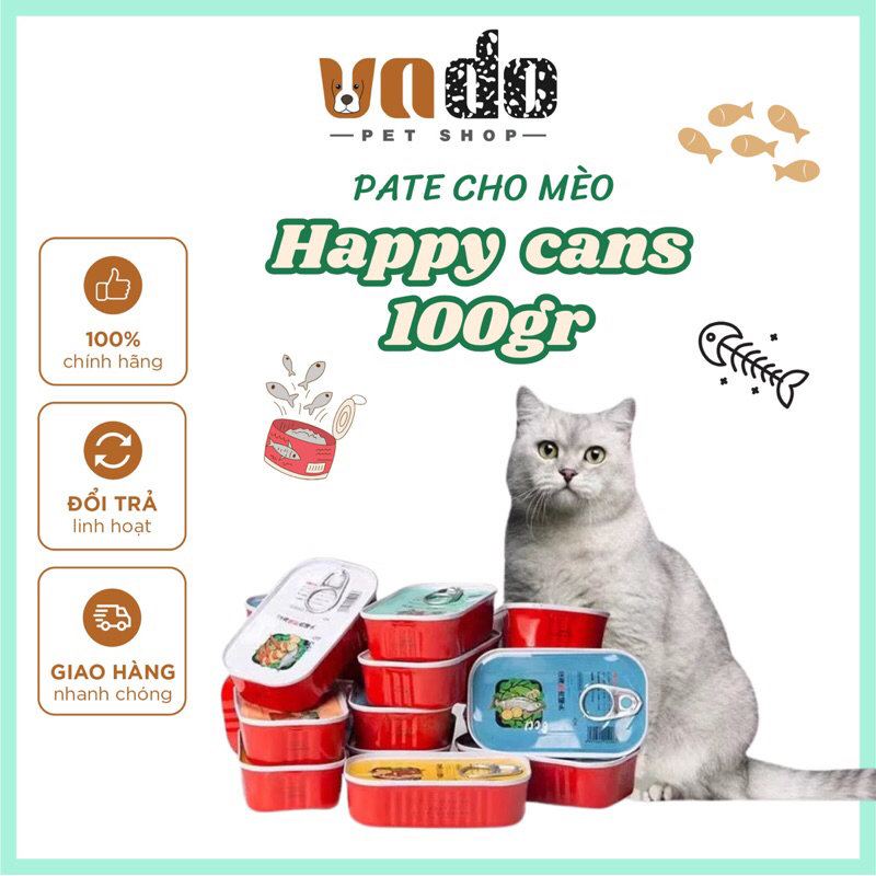 [Hoả tốc] Pate Happy Cans cho mèo lon 100gr - pate Happycans cho mèo ...