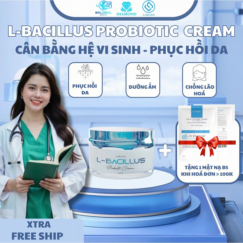 Kem Men Vi Sinh Lurcinn L-Bacillus Cân Bằng Hệ Vi Sinh Phục Hồi Da Mỏng Yếu 30g | Shopee Việt Nam