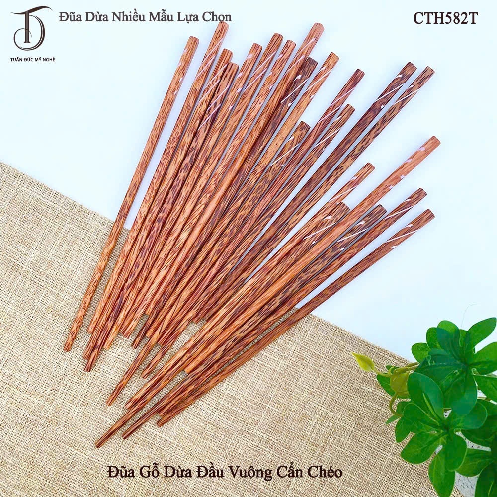 Đũa dừa bến tre-1 vỉ 10 đôi- không tẩm màu, không cong vênh,đũa ăn cơm ...