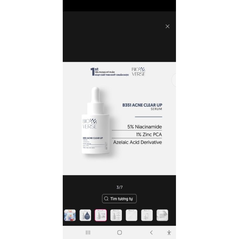 Pass Bioverse Serum B351, B320, C102, niacinamine. vitamin C da dầu mụn ...