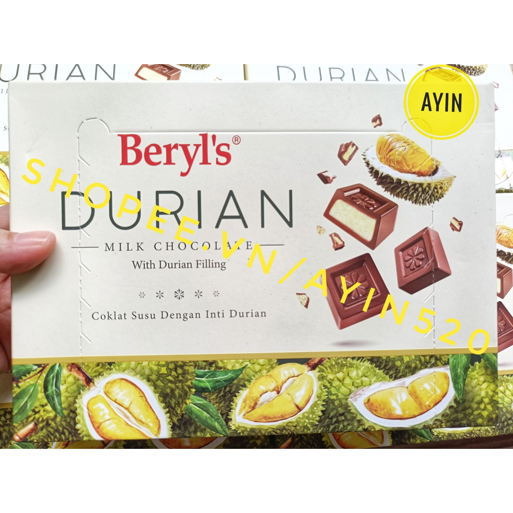 (HSD 10.2025) Beryl's Socola Sữa Nhân Sầu Riêng - Beryl's Durian Milk Chocolate Malaysia (150g ...