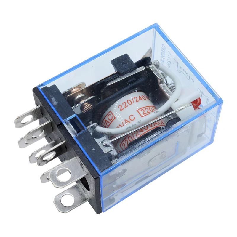 Rơ le kiếng 8 chân 10A dẹp lớn, Relay trung gian 8 chân 10A điện áp 12VDC, 24VDC, 220VAC ...