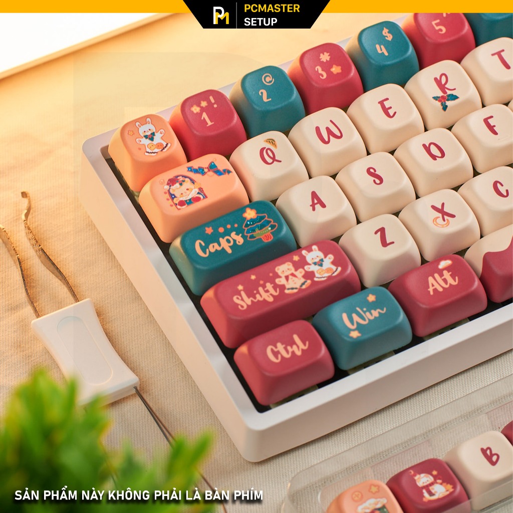 Keycap MOA chủ đề Giáng Sinh Merry Christmas, keycaps noel chất liệu nhựa PBT họa tiết dyesub ...