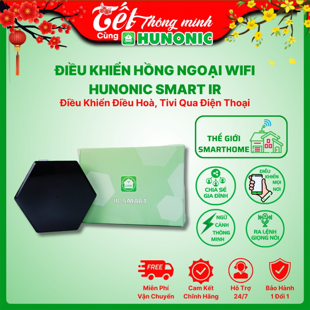 Bộ điều khiển Tivi, Điều Hoà qua điện thoại, Hunonic IR Smart | Shopee ...