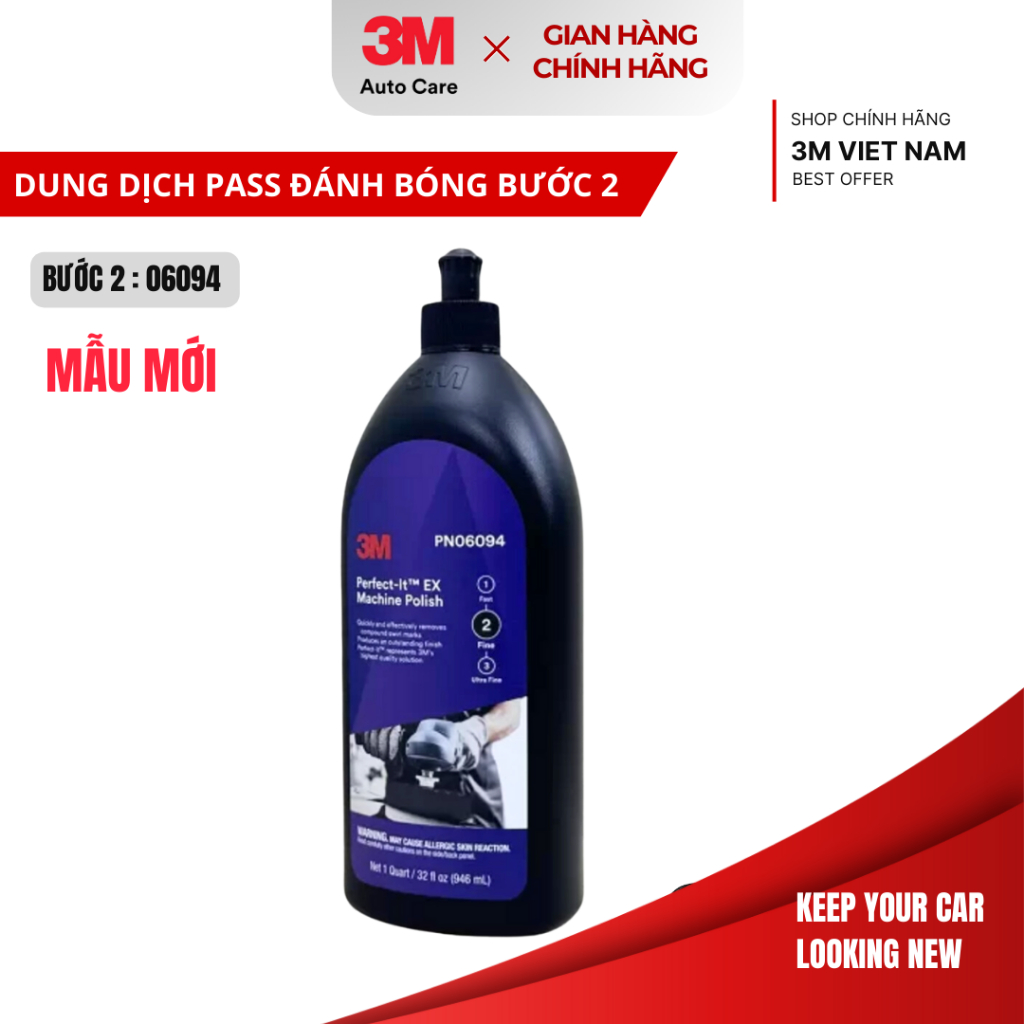 [ TẶNG TÚI NƯỚC HOA] Dung dịch đánh bóng bước 2 3M™ - PN06094 Perfect-It(TM) EX Machine Polish ...