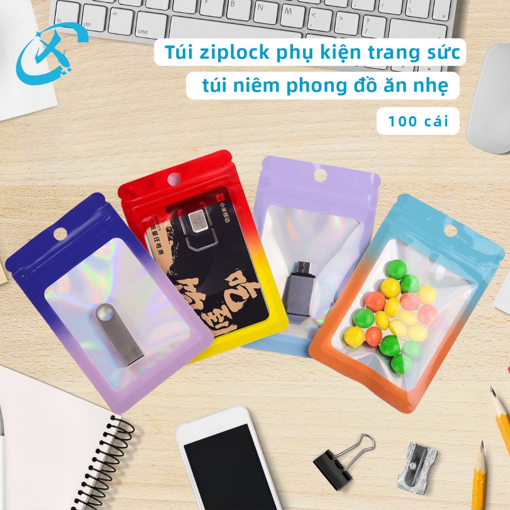 Túi zip hologram túi zip màu túi zip pastel đựng bảo quản ảnh card idol ...