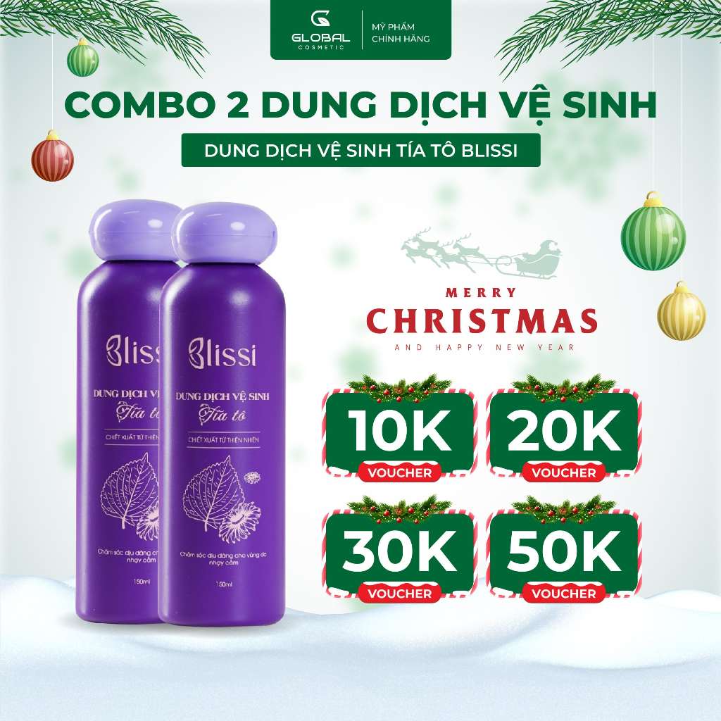 [ Combo 2 chai ] Dung dịch vệ sinh tía tô Blissi 150ml hỗ trợ khử khuẩn, ngăn ngừa nấm ngứa ...