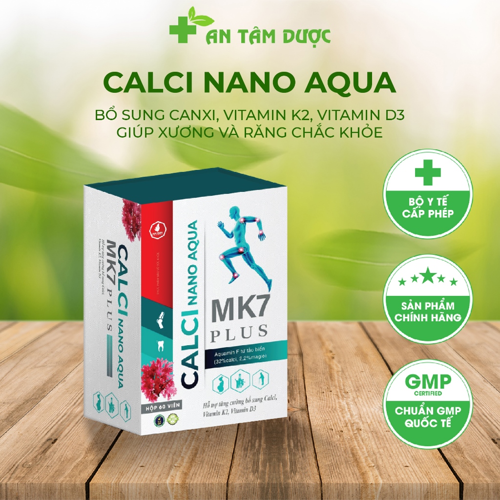 Canxi Hữu Cơ Calci Nano Aqua MK7 Plus Giúp X2 Khả Năng Hấp Thu Canxi, Giúp Xương Chắc Khỏe 60 ...